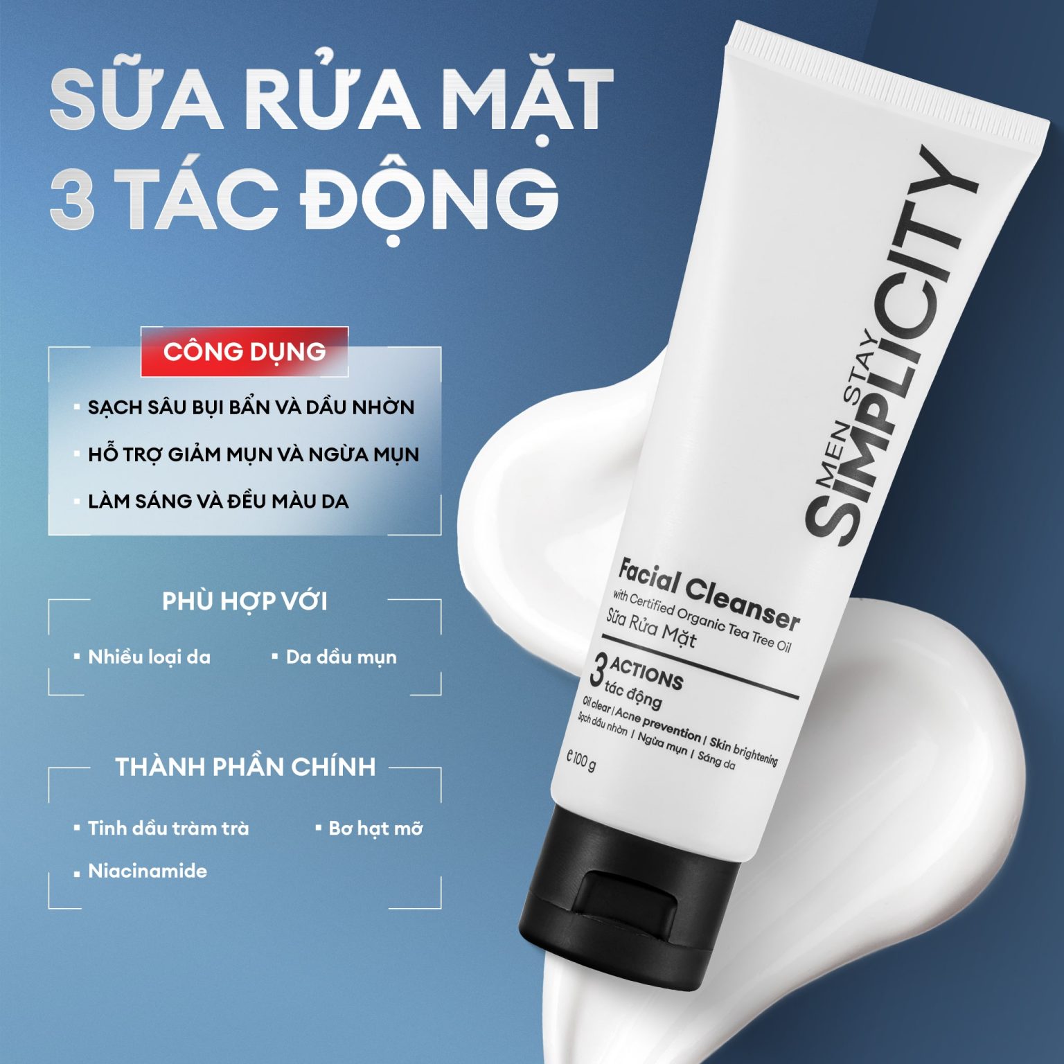 Sữa rửa mặt Men Stay Simplicity: Thấu hiểu làn da nam giới Việt | ELLE Man